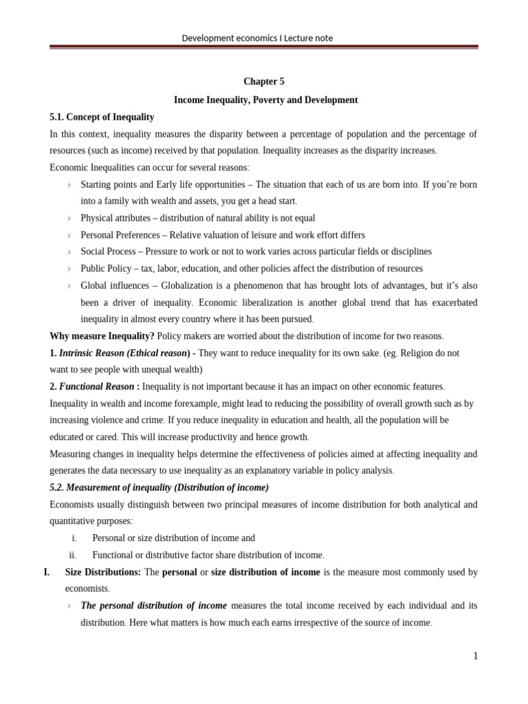 Income Inequality and Measurement Methods | PDF | Labour Economics ...