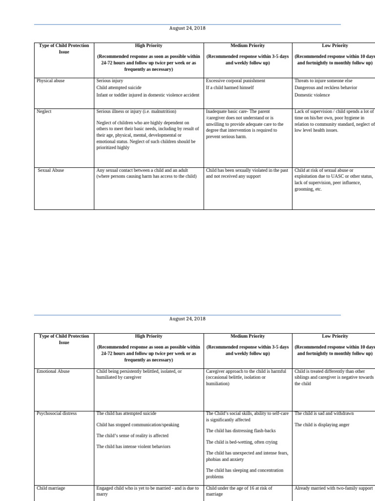 1 Vulnerability Risk Assessment Priority Matrix | PDF | Child Neglect ...