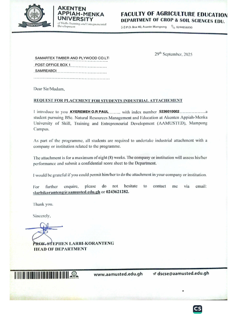 Attachment Letter 2025 | PDF