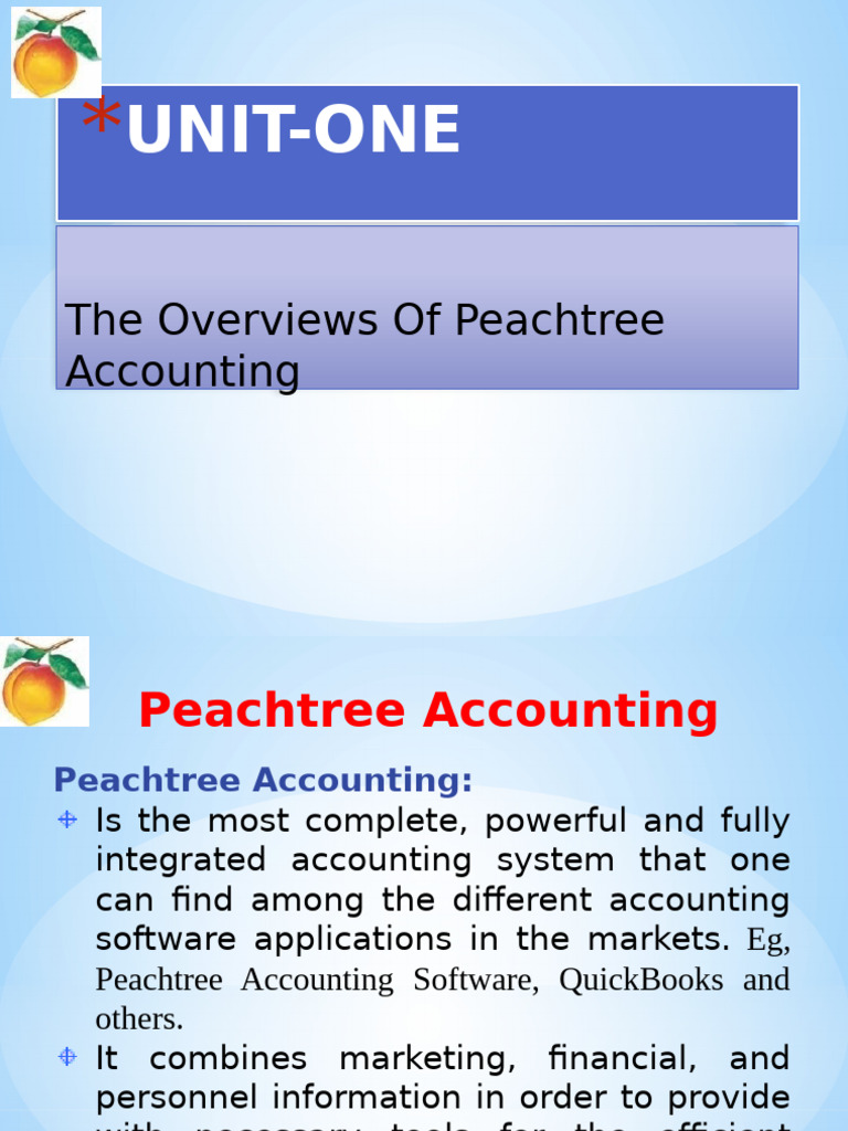 PPT CH 1 5 Peachtree | PDF | Cost Of Goods Sold | Inventory