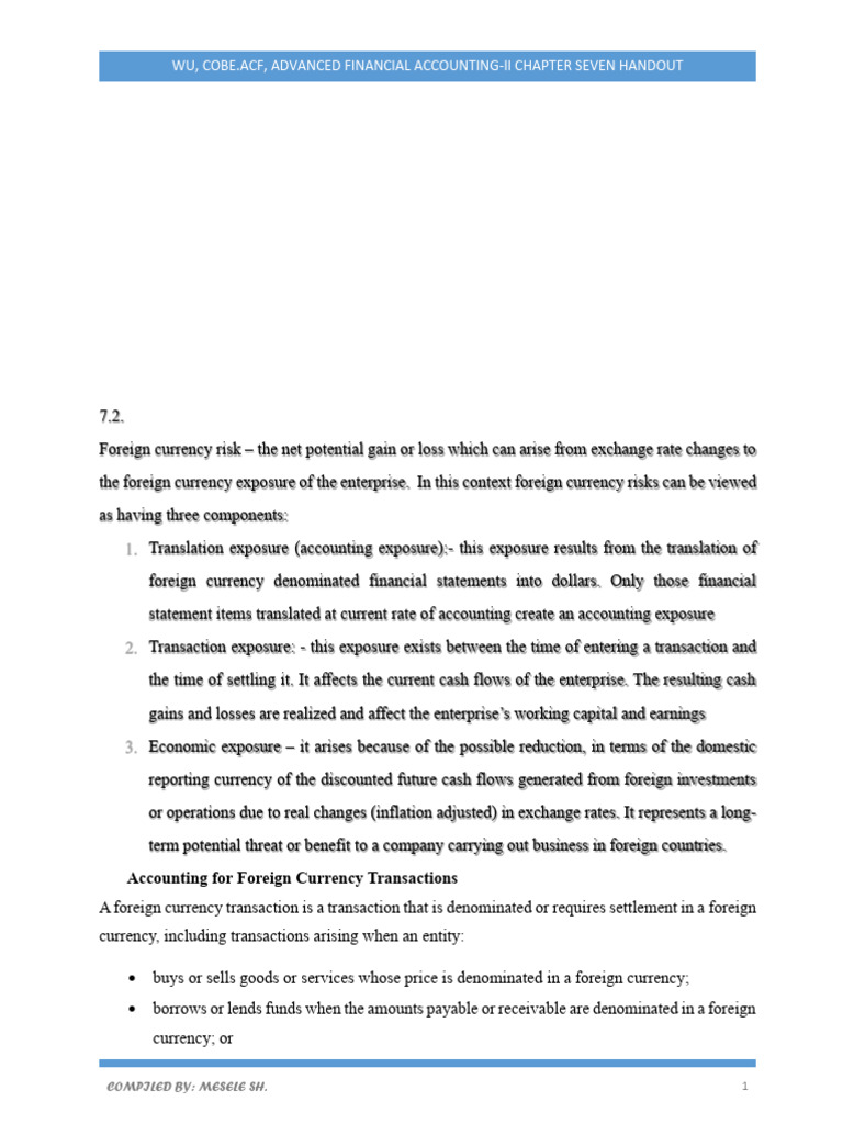 Foreign Currency Accounting Explained | PDF | Exchange Rate ...