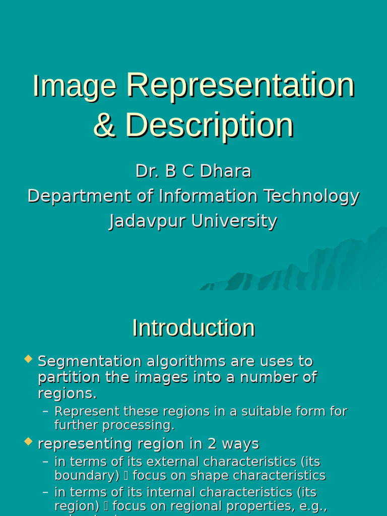 Image Representation - Description | PDF | Image Segmentation | Rotation