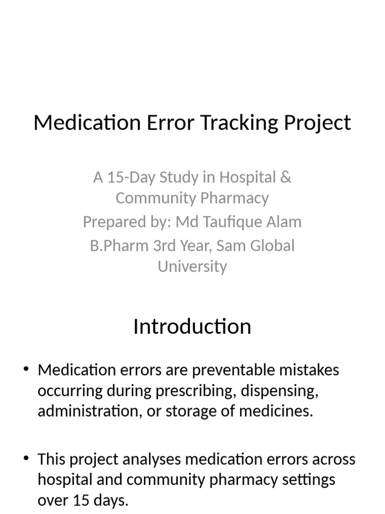 Medication Error Analysis in Pharmacy | PDF | Medical Error | Pharmacy