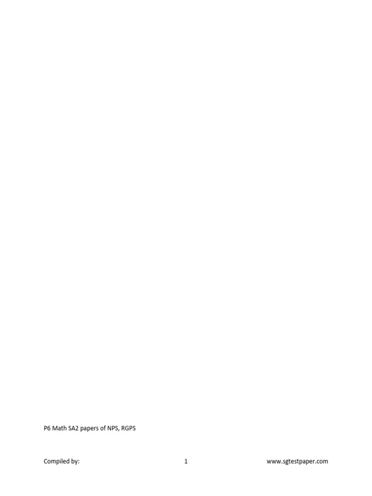 P6 Maths SA2 2015 Worksheet Decimal Fraction Ratio | PDF | Numbers | Ratio