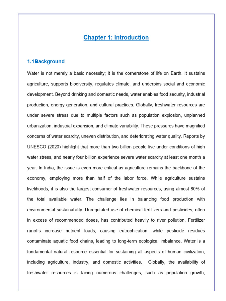 Chapter 1: Introduction: 1.1 Background | PDF | Water Pollution | Fertilizer