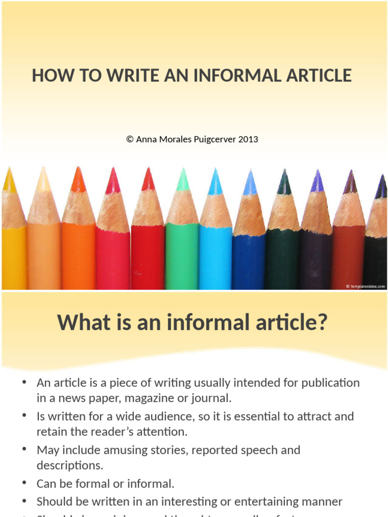 How to write an article | PDF | Human Communication