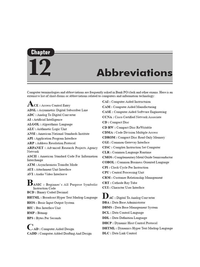 Abbreviations | PDF | Transmission Control Protocol | World Wide Web