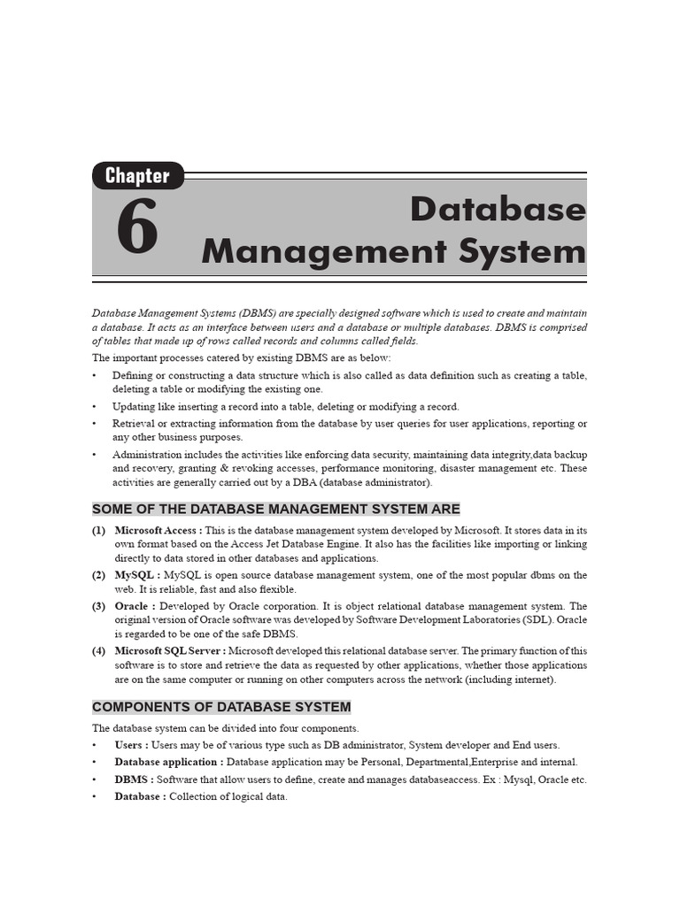 Database Management System | PDF | Databases | Relational Database