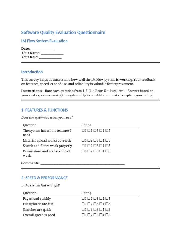ISO 25010 Software Quality Questionnaire | PDF | Usability | Laptop