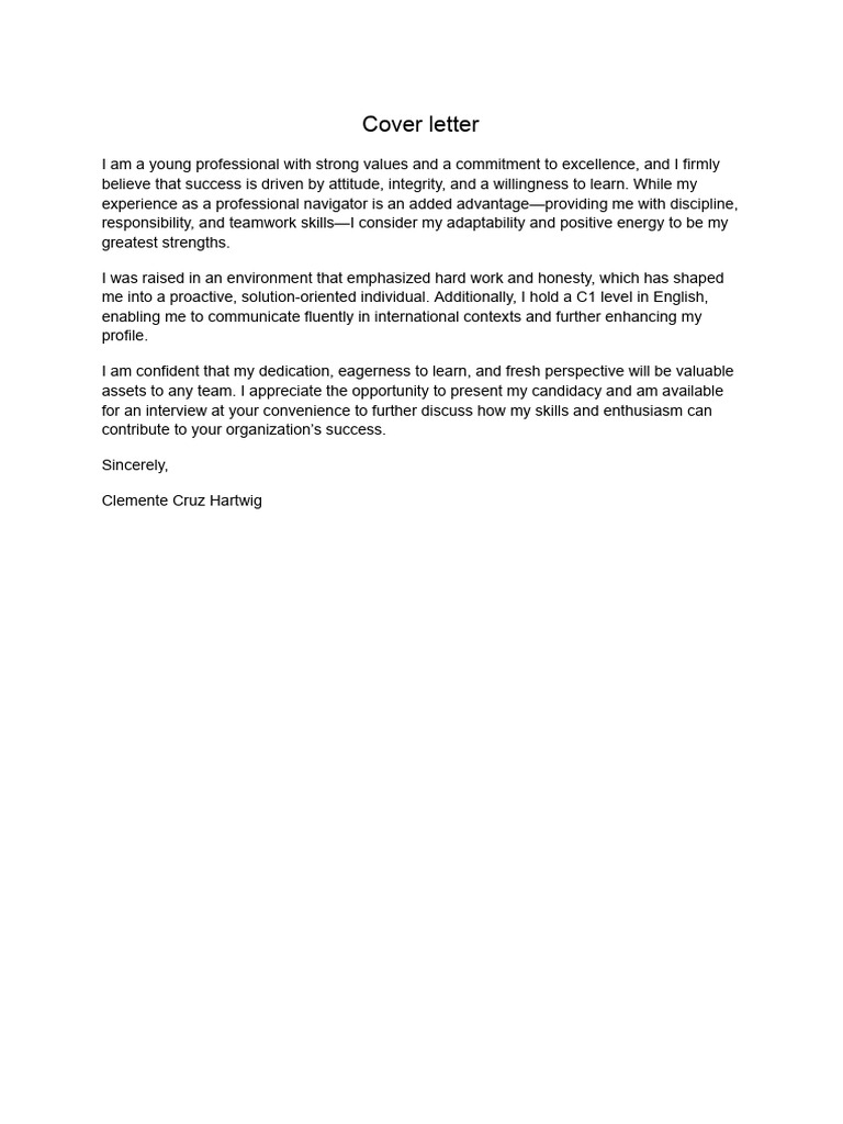 Professional Cover Letter Example | PDF