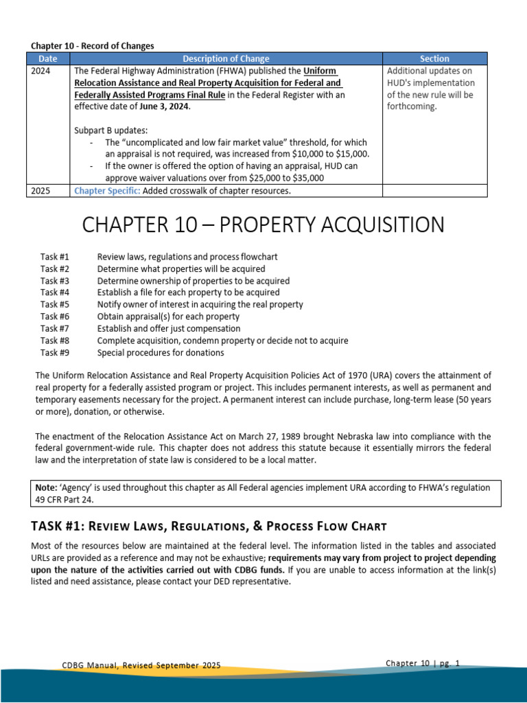 CDBG Property Acquisition Guidelines | PDF | Just Compensation | Real ...
