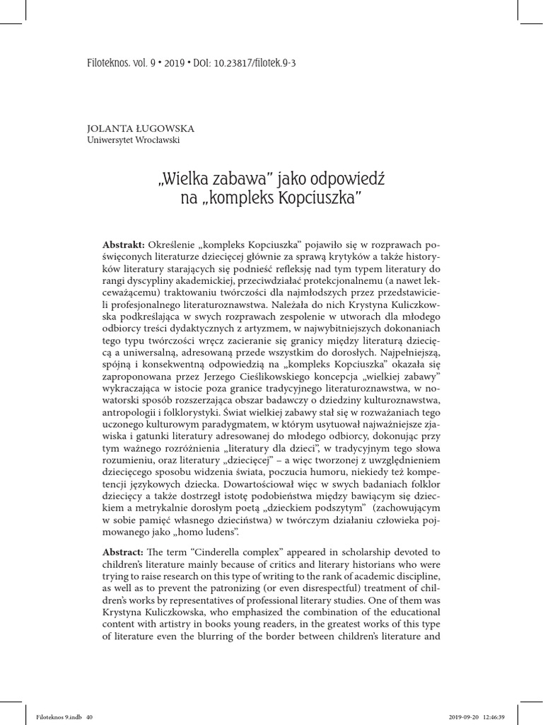 Wielka Zabawa Jako Odpowiedź Na Ko | PDF