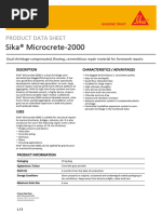 SikaQuick®-1000 Product Data Sheet | PDF | Concrete | Strength Of Materials
