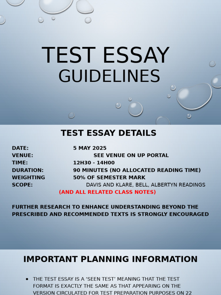 Test Essay Guidelines for 2025 | PDF | Essays | Theory