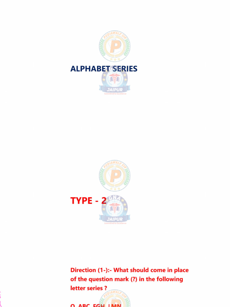 Class 04 Alphabet Series Ranking Test | PDF