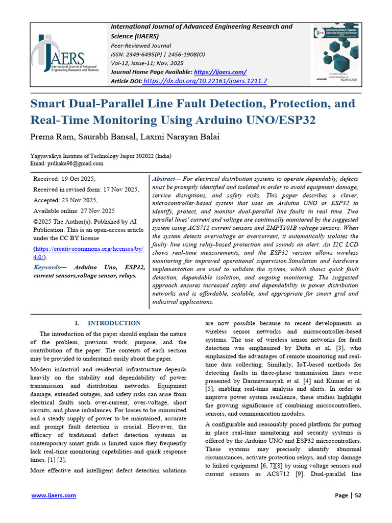 Smart Dual-Parallel Line Fault Detection, Protection, and Real-Time ...