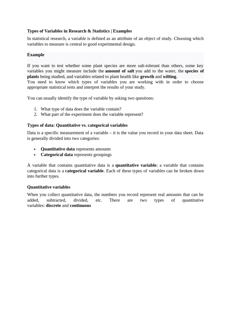 Variables & Scales | PDF | Level Of Measurement | Statistics
