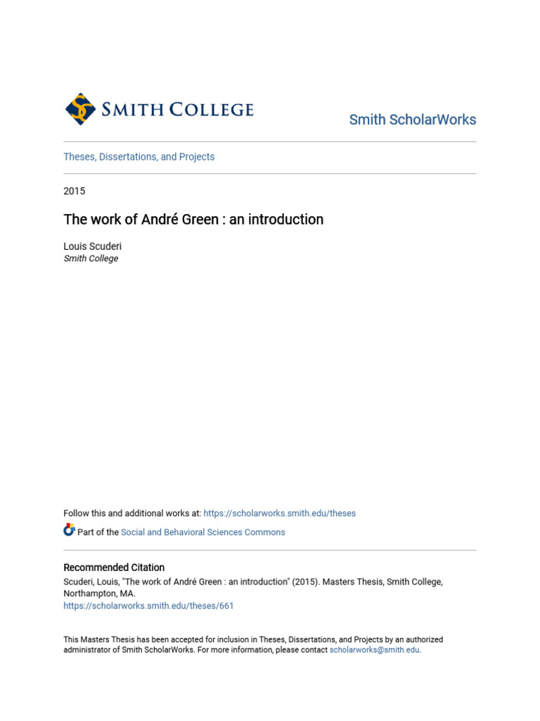 André Green's Psychoanalytic Contributions | PDF | Psychoanalysis ...