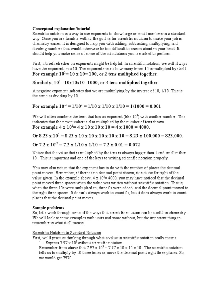 Scientific Notation Tutorial | Download Free PDF | Multiplication | Exponentiation