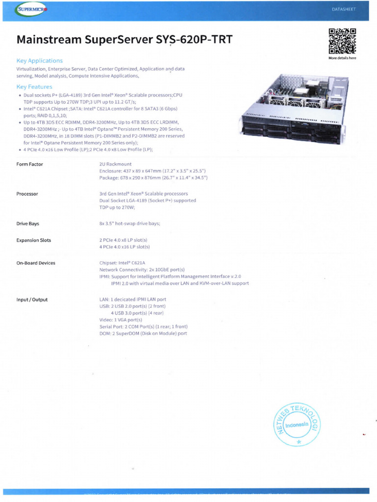 Brosur Super Server SYS-620P-TRT | PDF | Computer Architecture ...