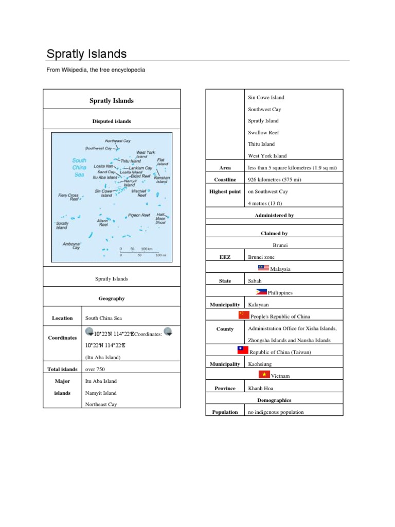 Spratly Islands | PDF | South China Sea | Physical Geography