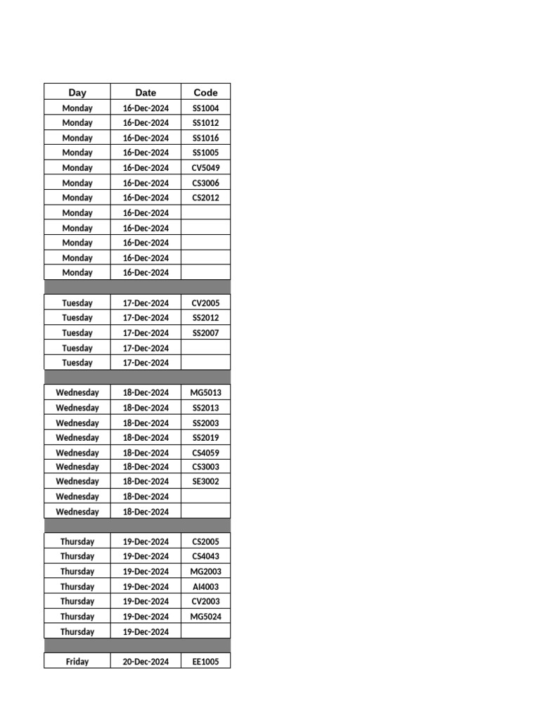 Final Date Sheet Fall2024 Stuv2.0 | PDF | Analytics | Computer Programming