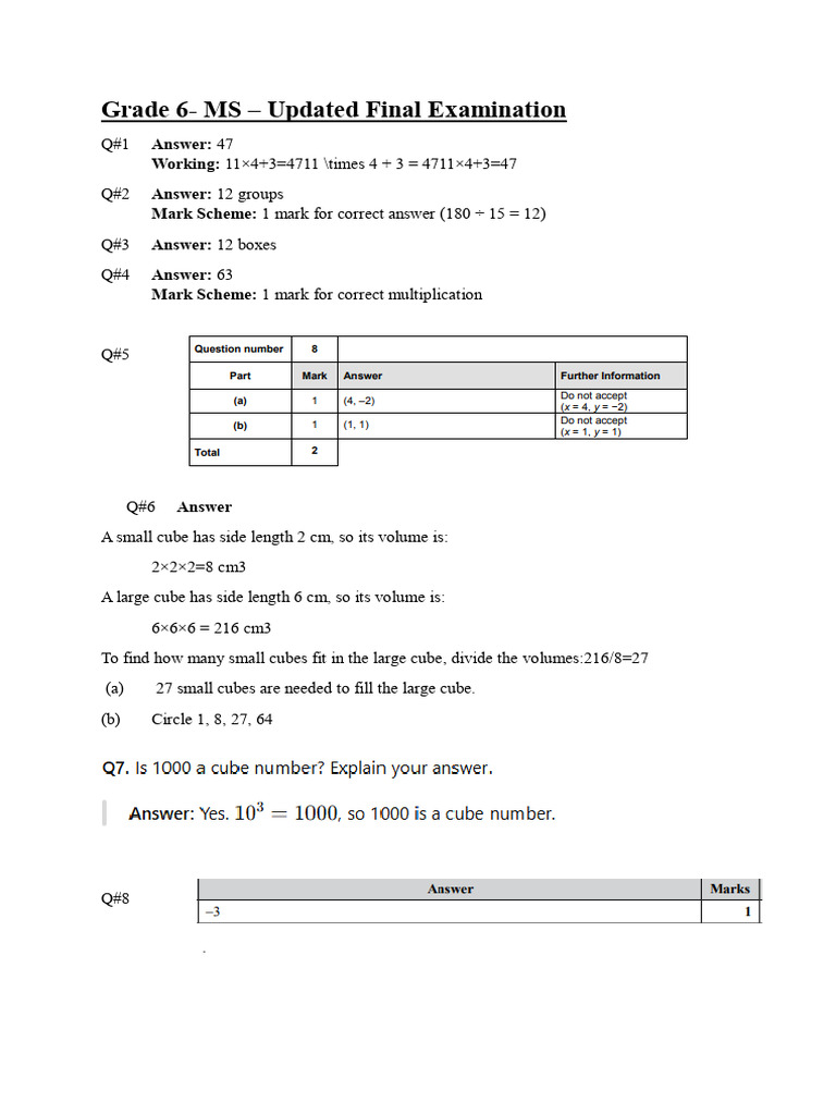 G6 Updated Ms-Revision Worksheet For Final Exam | PDF