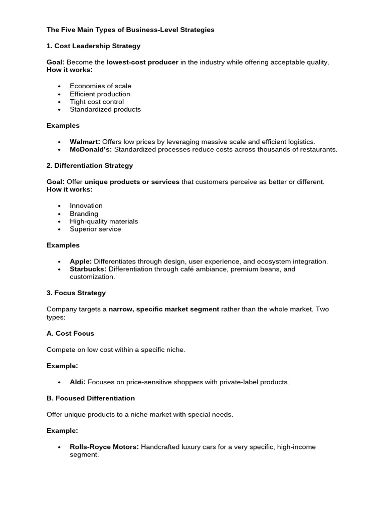 The Five Main Types of Business | PDF | Benchmarking | Logistics