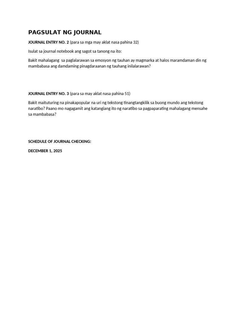 Journal Entry 2 and 3 | PDF