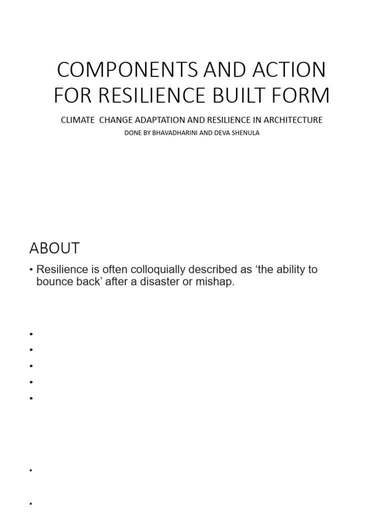 Components and Action for Resilience Built Form | PDF