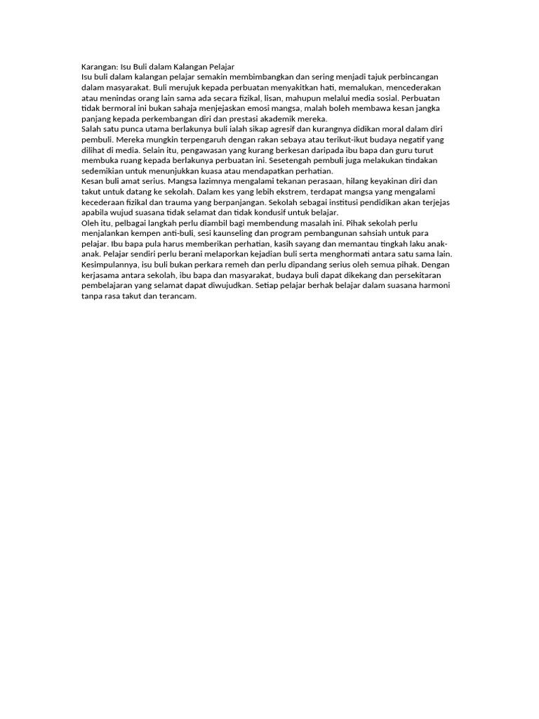 Karangan Buli | PDF
