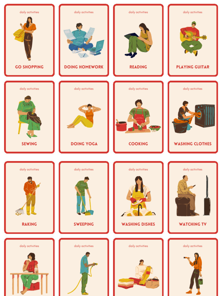 Daily Activities Flashcards | PDF