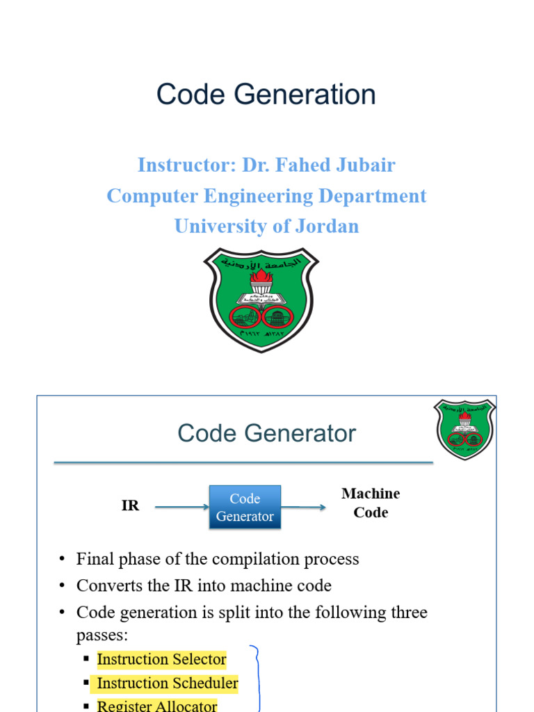Lec10 - Code Generation Code Generation Code Generation | PDF | Computing | Computer Programming