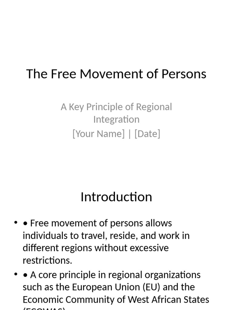 Free Movement of Persons in Regions | PDF | Freedom Of Movement | Human ...