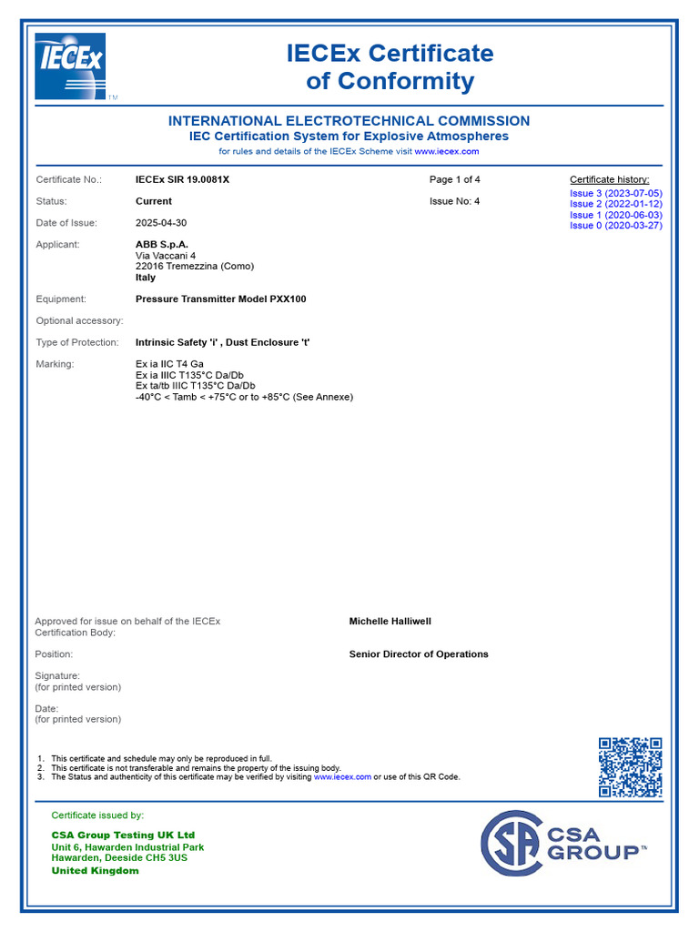 IECEx SIR 19.0081X_004 | PDF | Electrical Engineering | Electricity