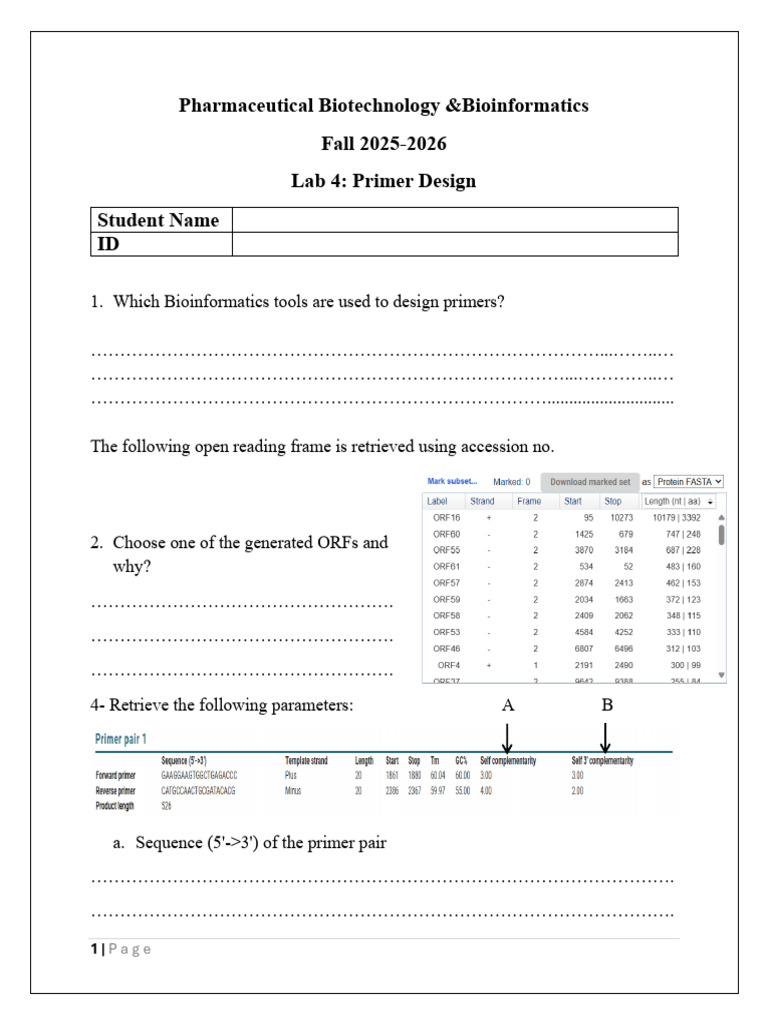 Biotechnology Report Lab 4 | PDF