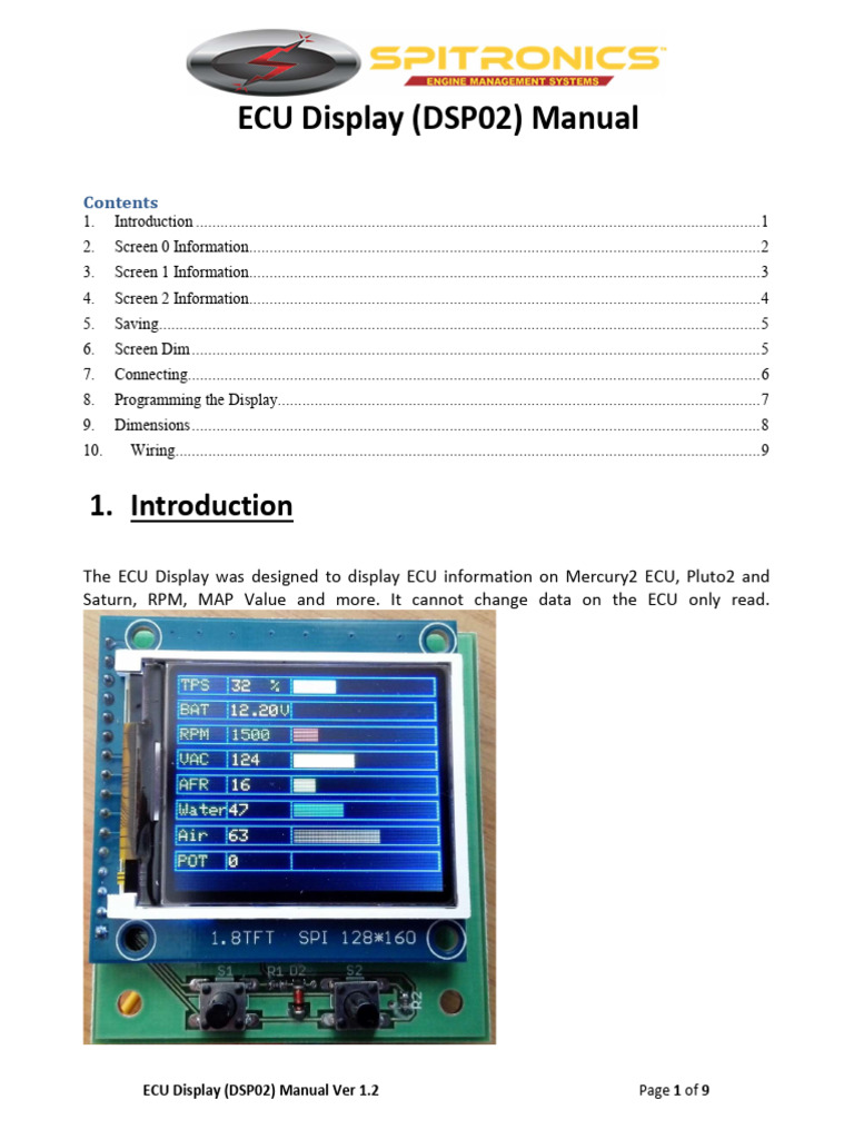 ECU Display DSP02 User Manual | PDF | Usb | Computer Architecture