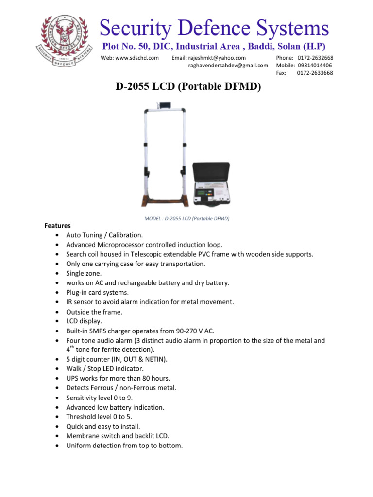Portable DFMD D-2055 Features Overview | PDF