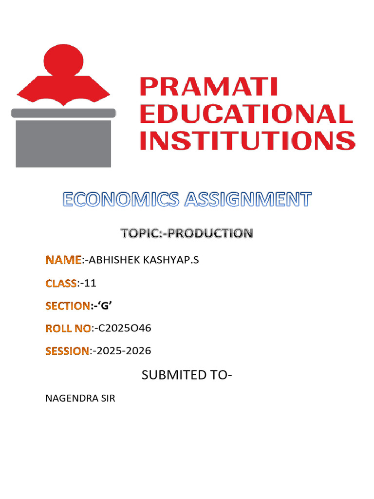 Economics Assignment 1 | PDF