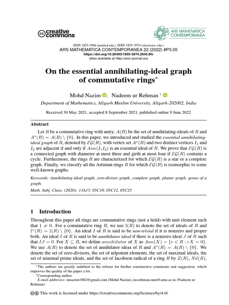 ARS Mathematics | PDF | Vertex (Graph Theory) | Ring (Mathematics)