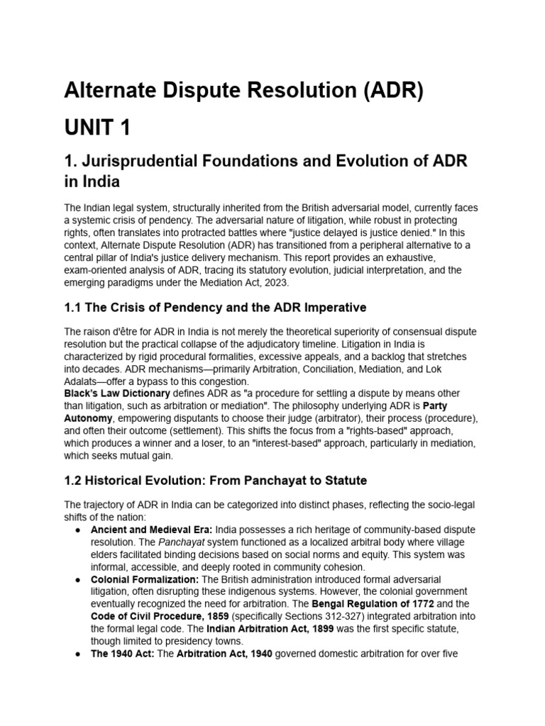 ADR | PDF | Alternative Dispute Resolution | Mediation
