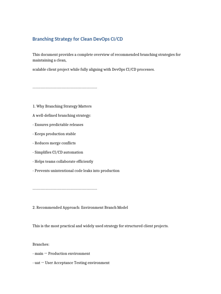 Complete Branching Strategy Document | PDF | Computer Science ...
