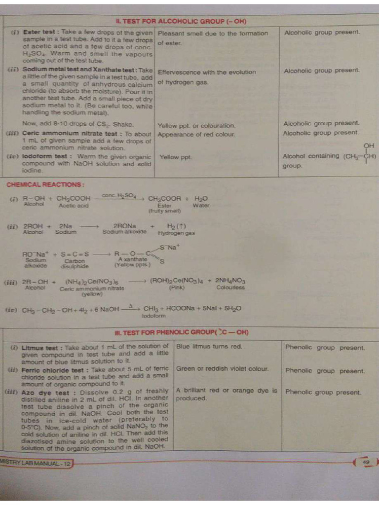 Functional Group Experiments | PDF