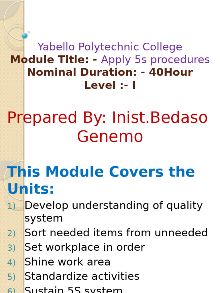 Apply 5s Procedure - PPTX New | PDF | Occupational Safety And Health ...