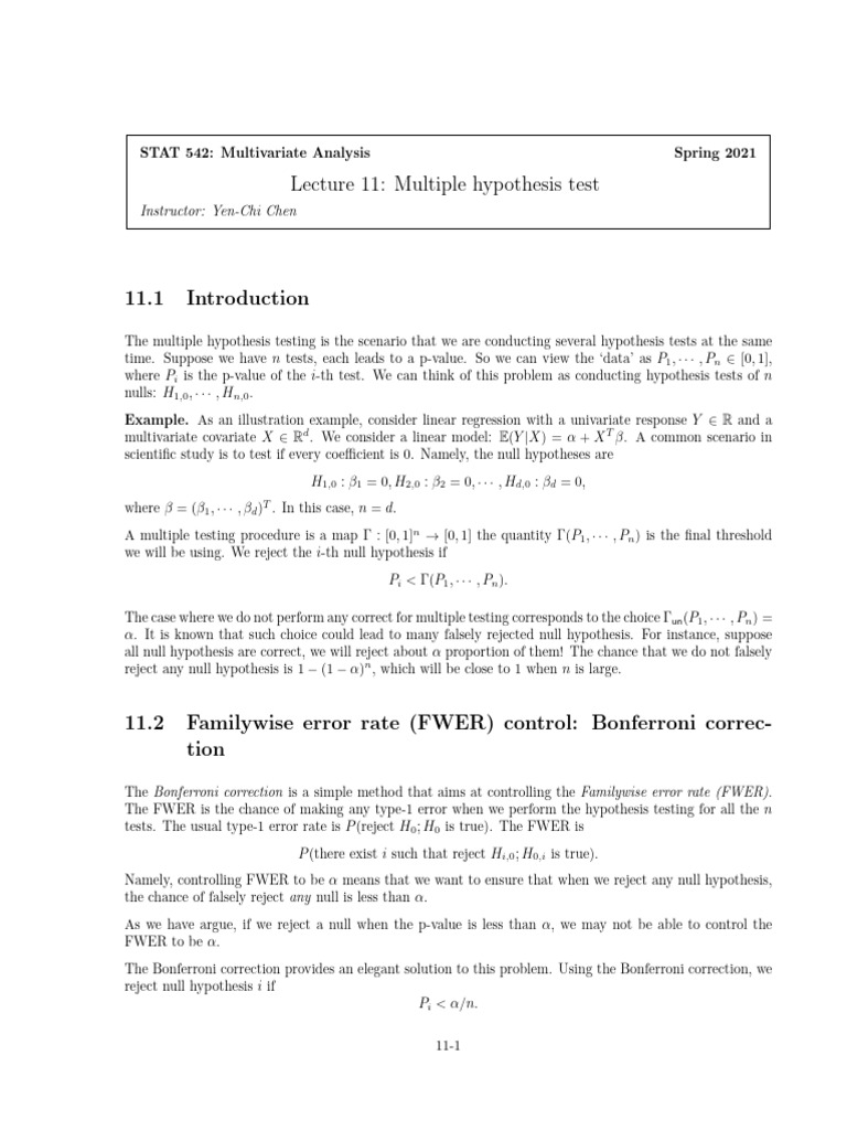 Lec11_FDR | PDF | P Value | Data Analysis