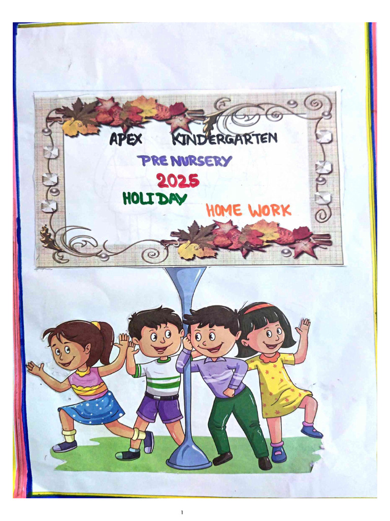 Holiday Homework Class Pre Nursery | PDF