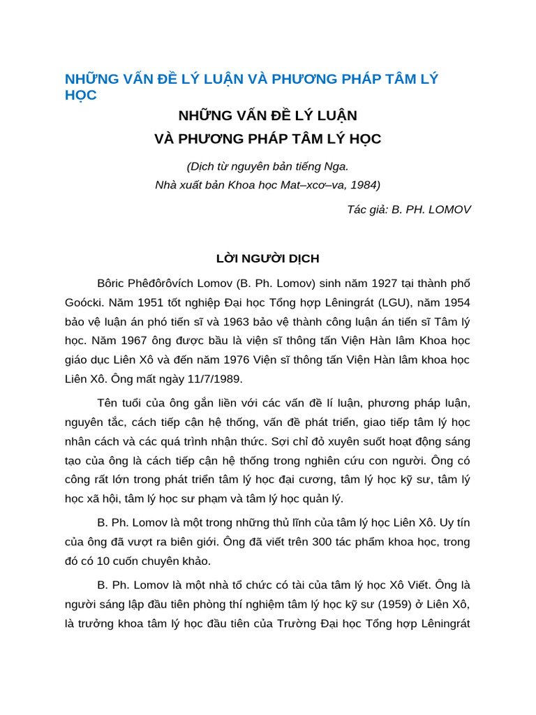 Nhung Van de Li Luan & PP TLH | PDF