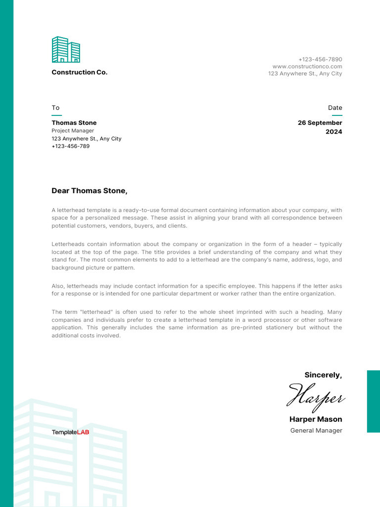 Construction Letterhead Template | PDF