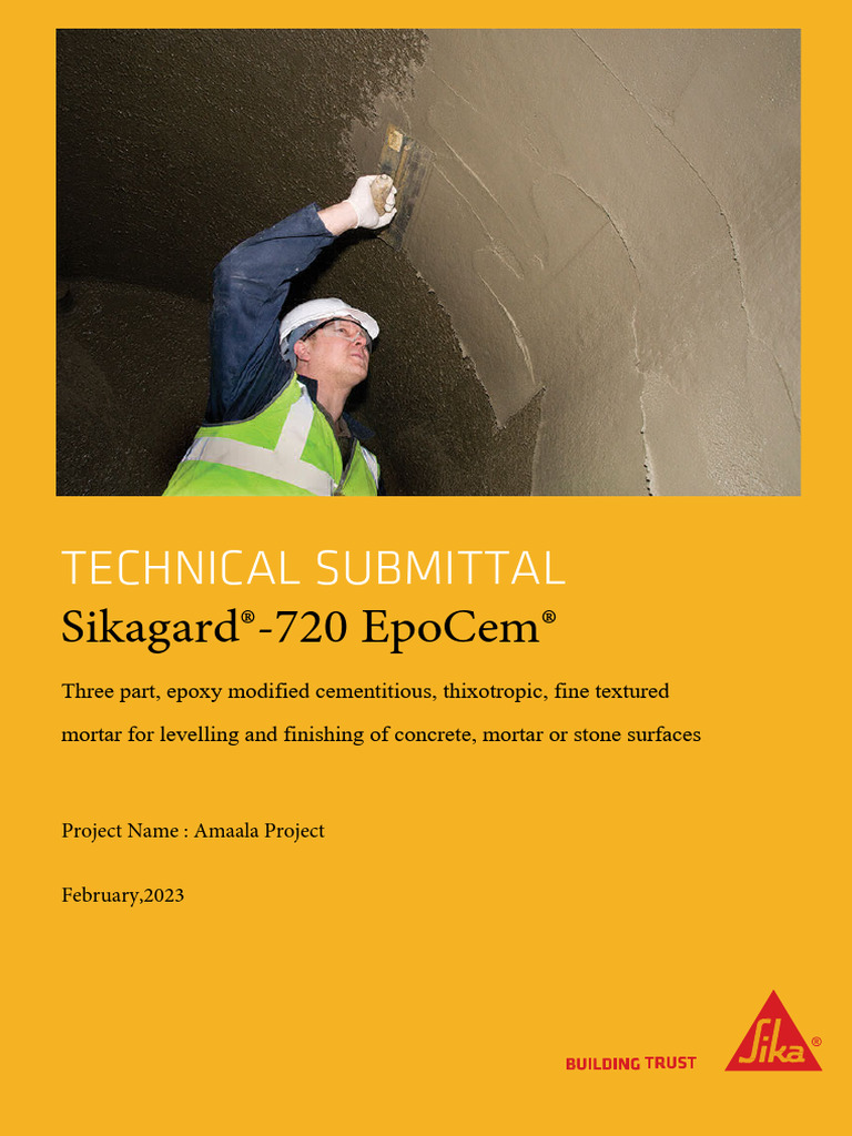 Sikagard - 720 Epocem Submittal | PDF | Concrete | Firefighting