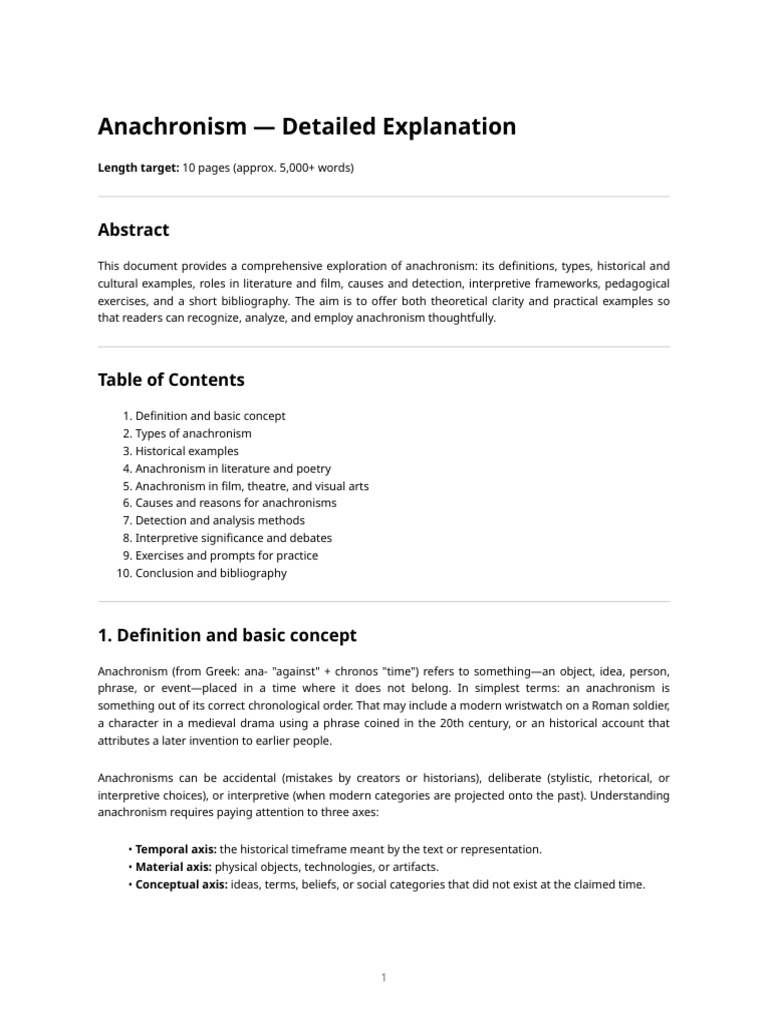 Understanding Anachronism: Types & Examples | PDF | Concept | Liberal ...